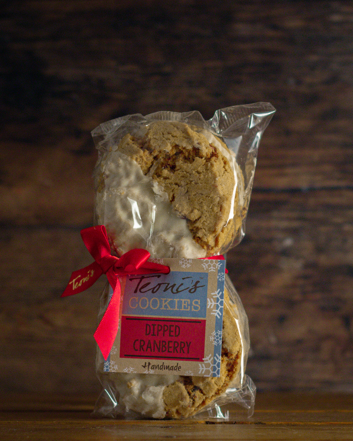 Teonis White Chocolate Dipped Cranberry Cookies | Greendale Farm Shop